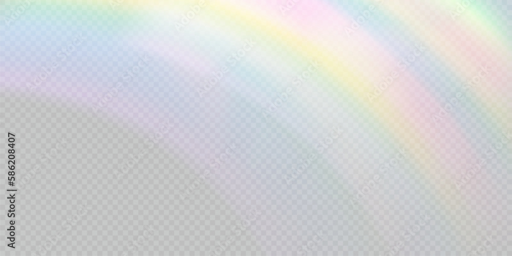 Rainbow light prism effect, transparent background. Hologram reflection ...