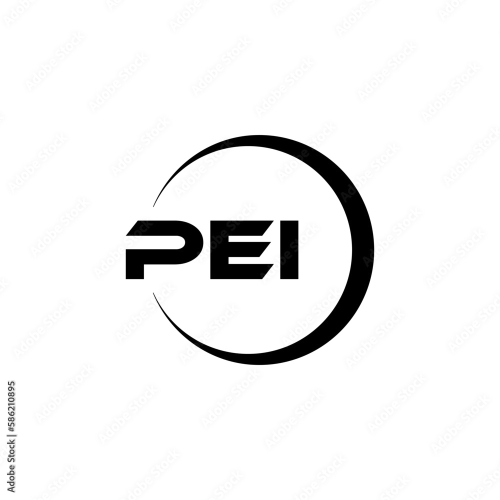 PEI letter logo design with white background in illustrator, cube logo ...