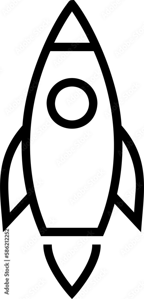Ilustração do Stock: Outline rocket icon in png. Spaceship symbol ...