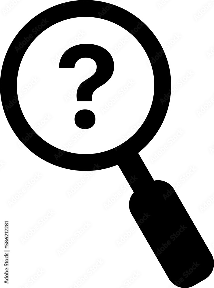 Ilustração do Stock: Magnifier icon with question mark in png. Search ...