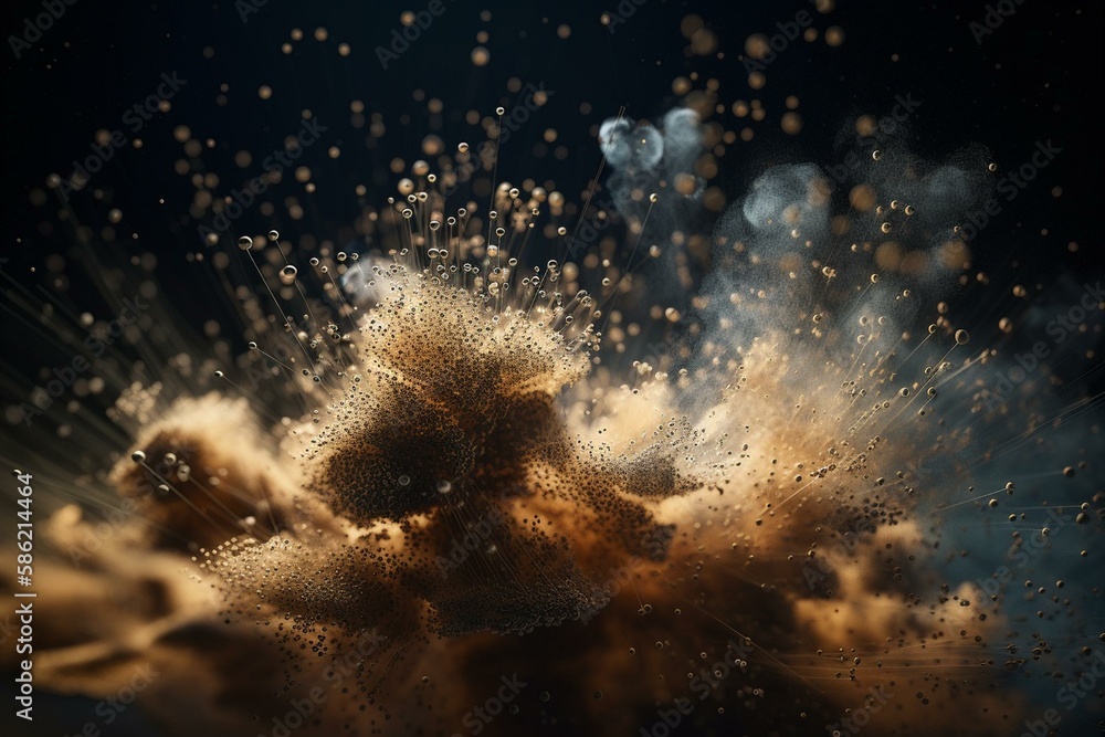 Microscopic view of dust particles captured by hepa filter. Air ...