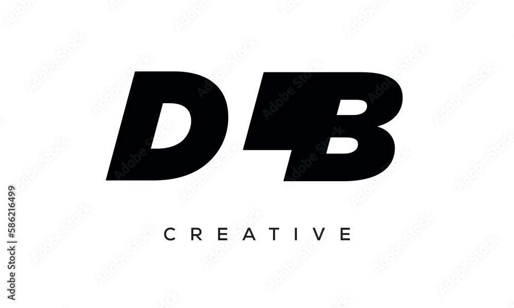 Vetor de DLB letters negative space logo design. creative typography ...