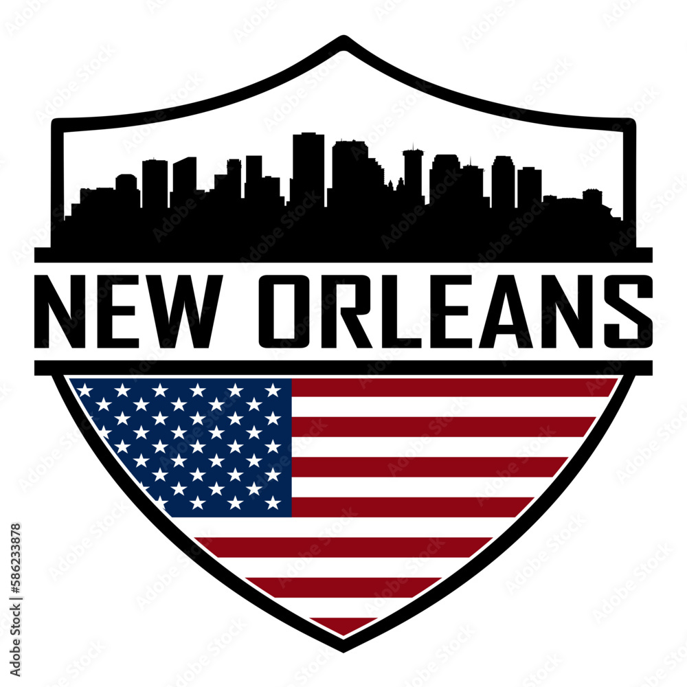 New Orleans Louisiana USA Skyline Silhouette Sunset Travel Souvenir ...