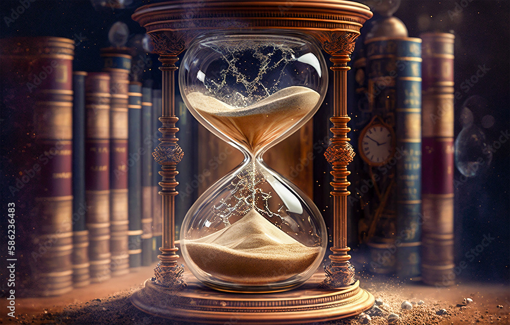 Fantasy Hourglass. Generative AI. A digital painting of a fantastical ...