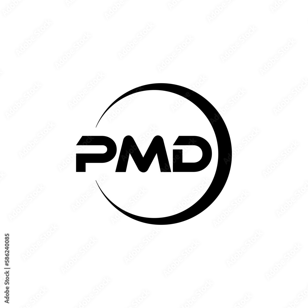 PMD letter logo design with white background in illustrator, cube logo ...