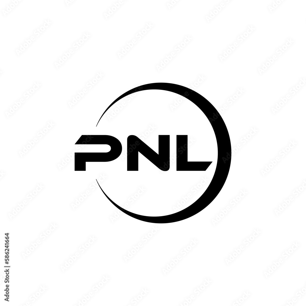 PNL letter logo design with white background in illustrator, cube logo ...