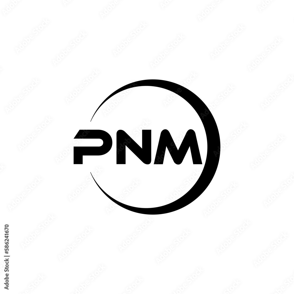 PNM letter logo design with white background in illustrator, cube logo ...