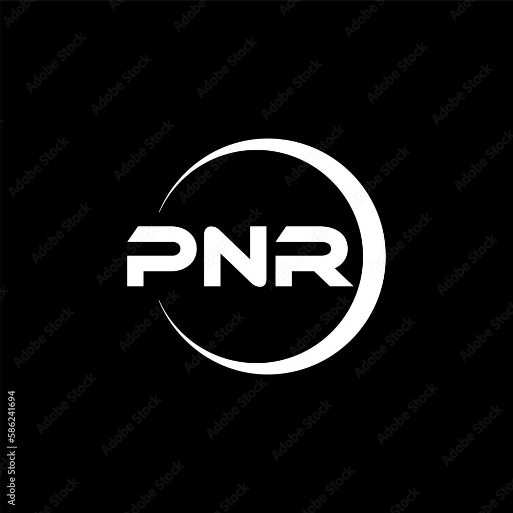 PNR letter logo design with black background in illustrator, cube logo ...