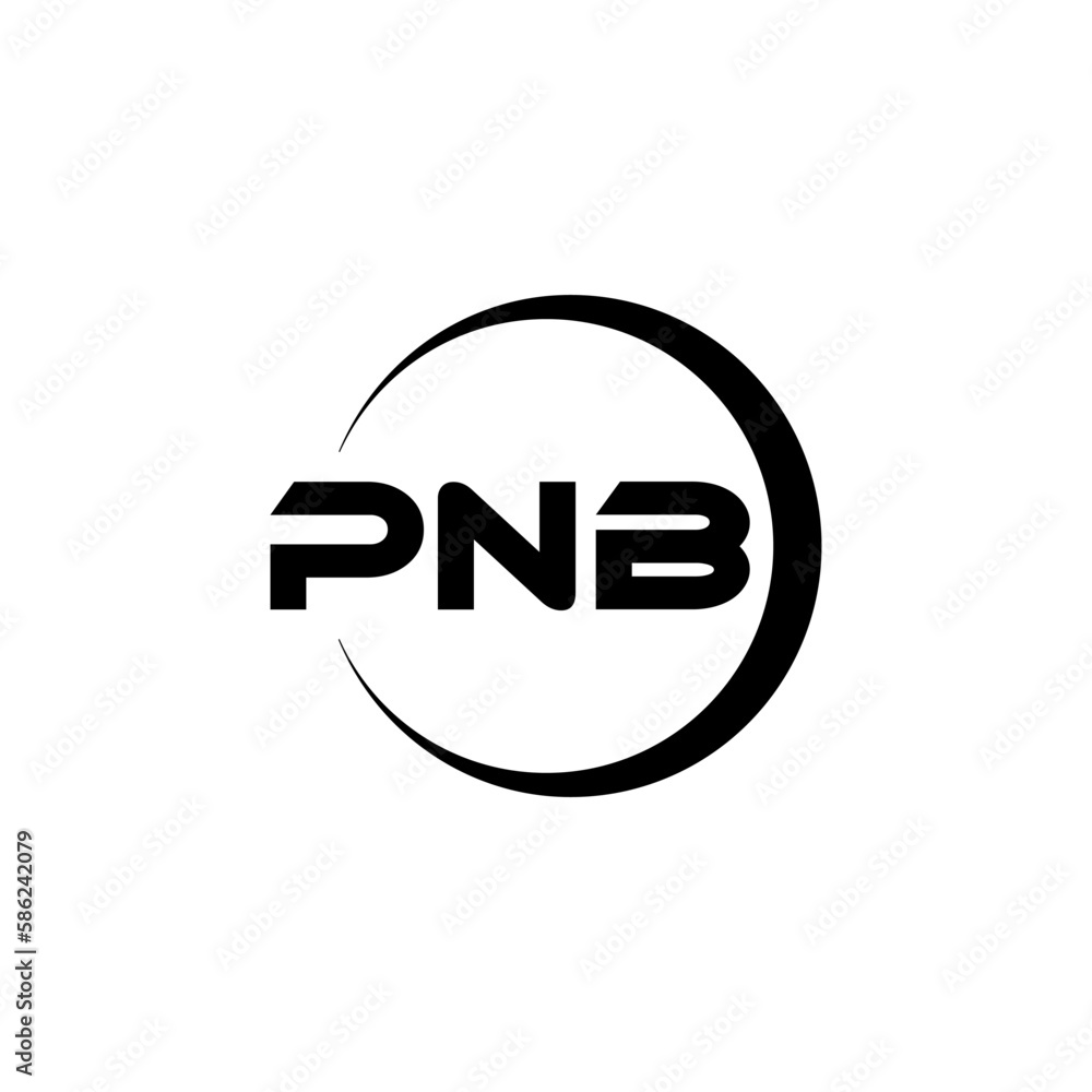 PNB letter logo design with white background in illustrator, cube logo ...