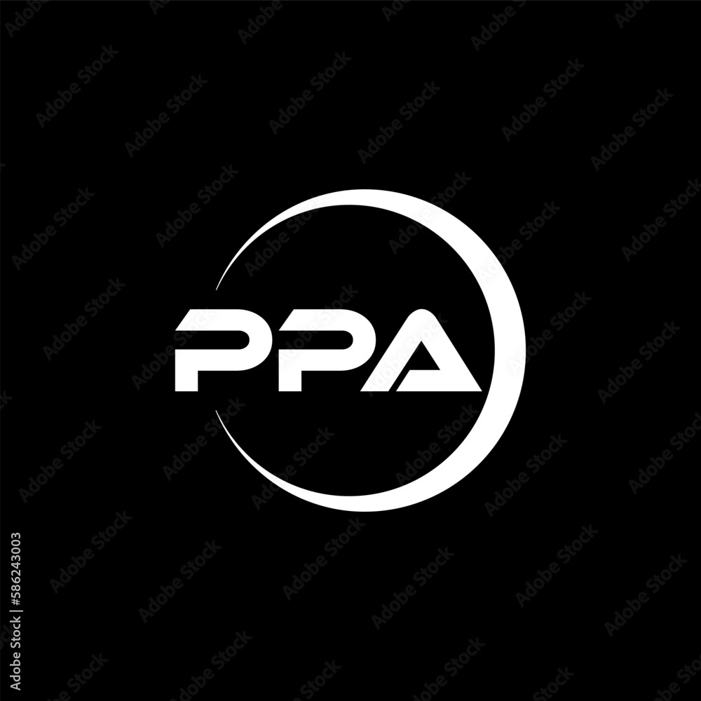 PPA letter logo design with black background in illustrator, cube logo ...