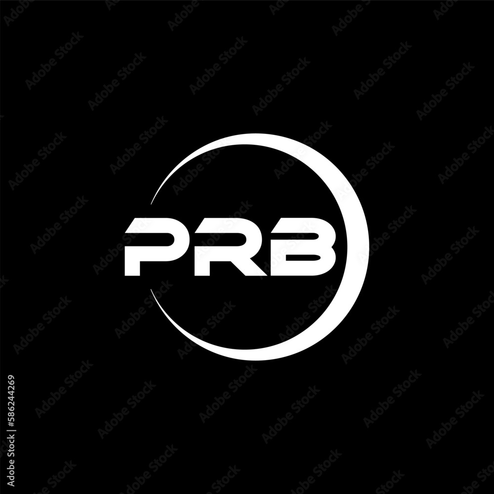 PRB letter logo design with black background in illustrator, cube logo ...