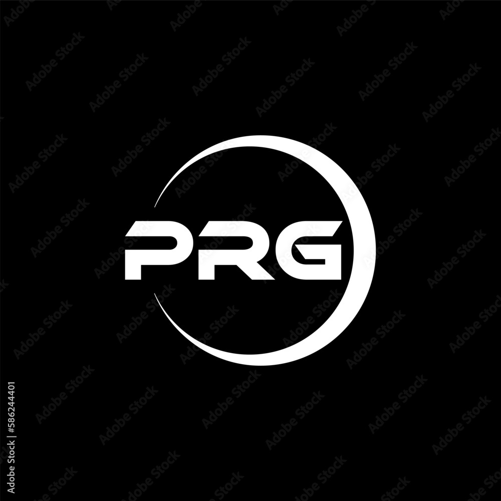 PRG letter logo design with black background in illustrator, cube logo ...