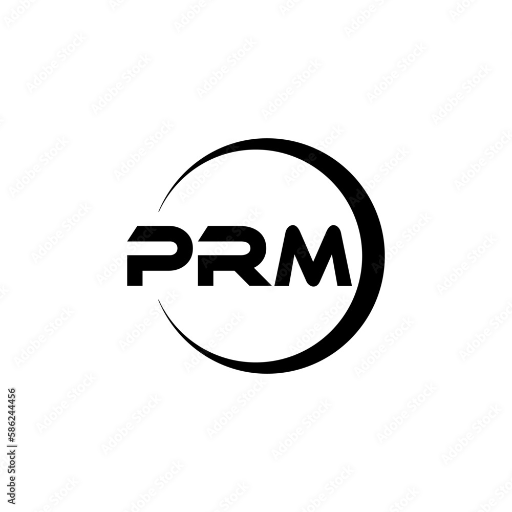 PRM letter logo design with white background in illustrator, cube logo ...
