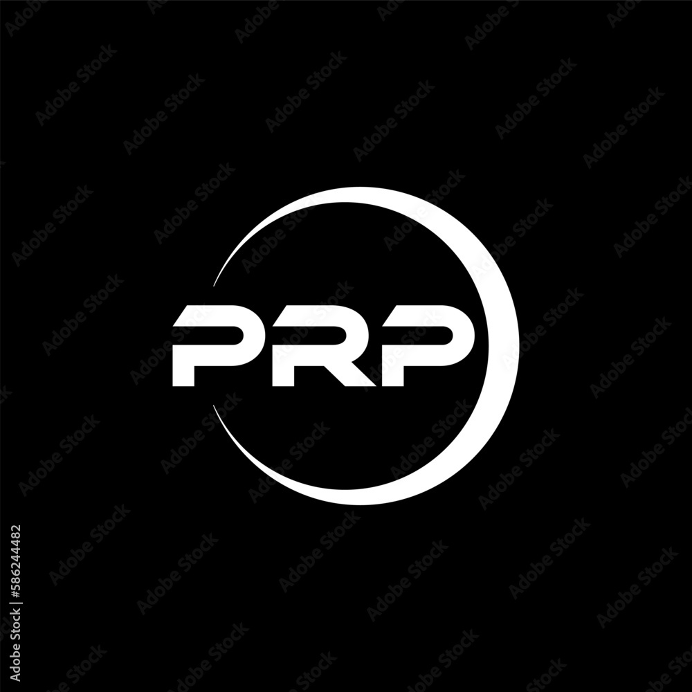 PRP letter logo design with black background in illustrator, cube logo ...