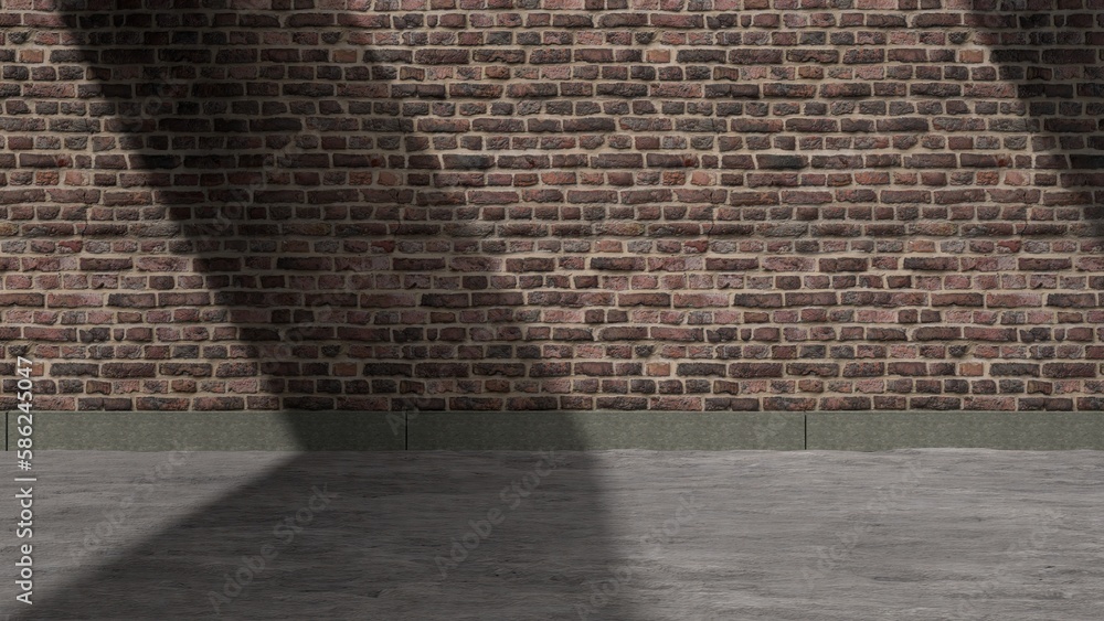 Brick and asphalt Old fashioned wall and sharp wall Clean empty wall ...