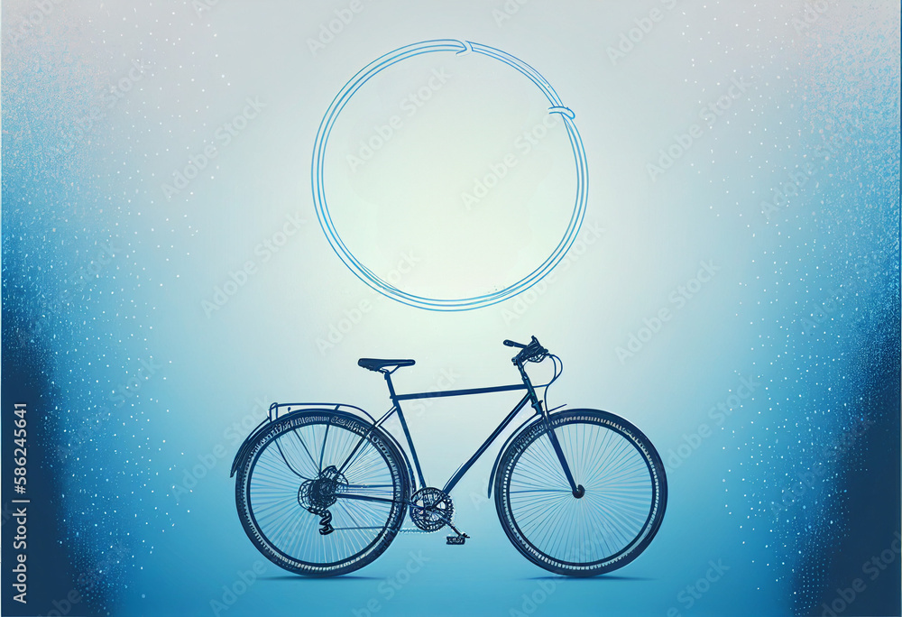 bicycle in a blue background, world bicycle day graphic design with ...