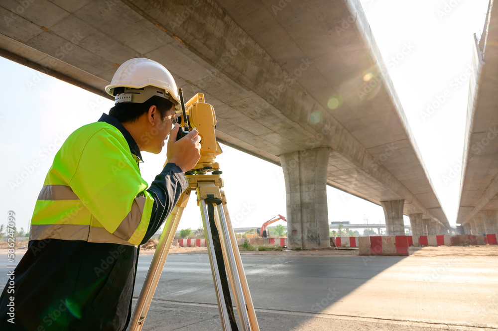 1 survey engineer Use the theodolite in highway engineer motorway ...