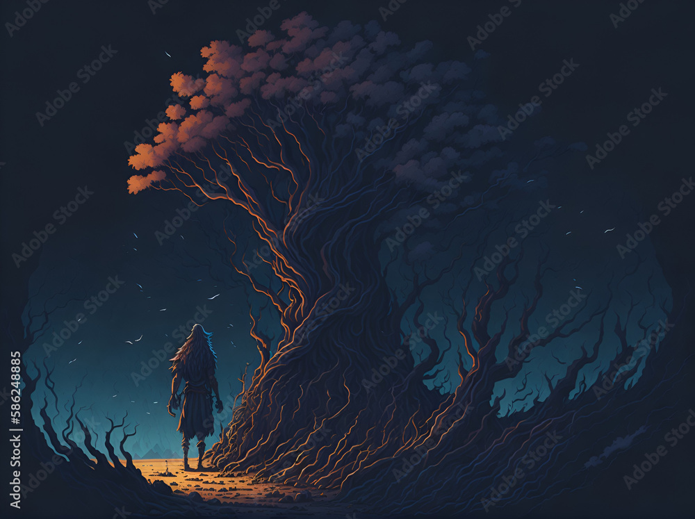 Moses and the Burning Bush - Bible Story concept. AI generated ...