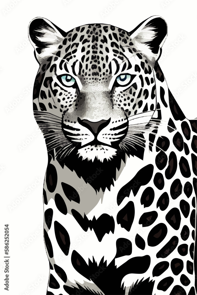 leopard head drawing vector graphics Stock Vector | Adobe Stock