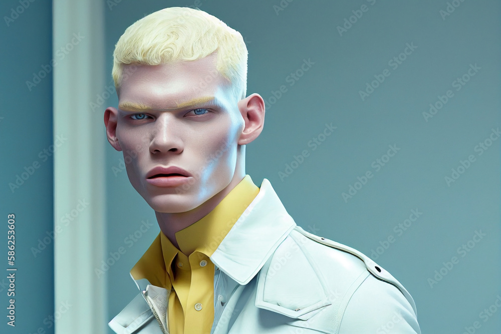 Beauty in uniqueness: portrait of albino man with personality ...