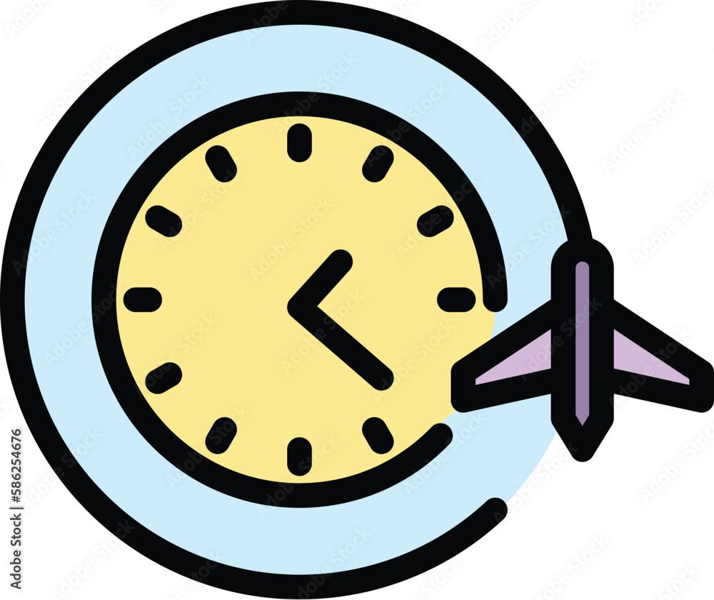 Jet lag icon. Outline Jet lag vector icon for web design isolated on white background color flat ...