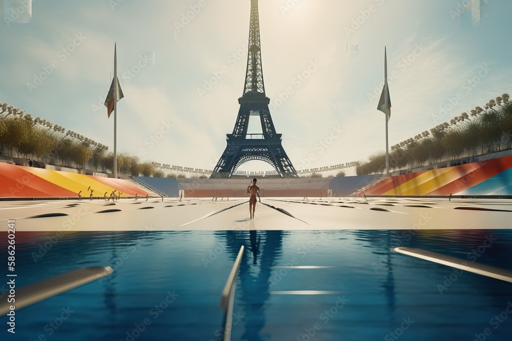 Paris 2024 olympic games, generative ai Stock Illustration | Adobe Stock