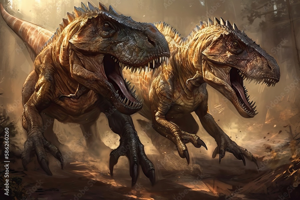Realistic scary tyrannosaurus rex dinosaurs, generative ai ilustración ...