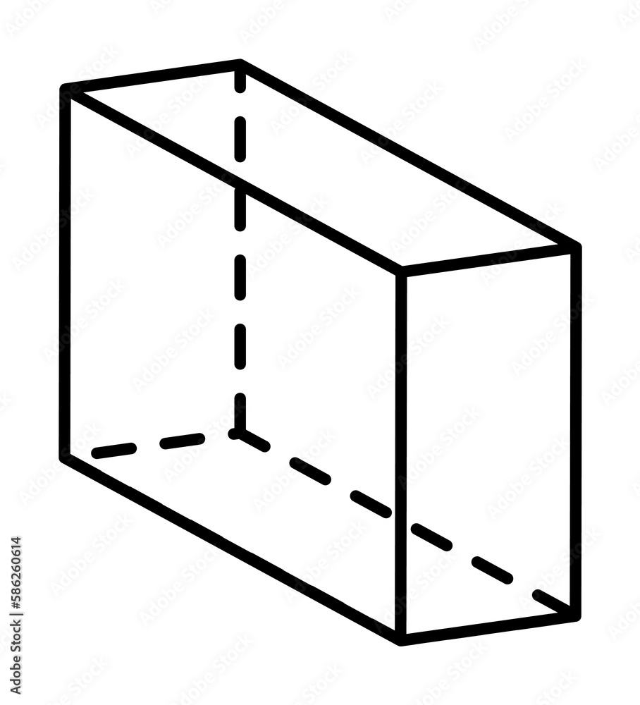 Geometric shapes, cuboid icon. Simple line, outline 3d figures icons for ui and ux, website or ...