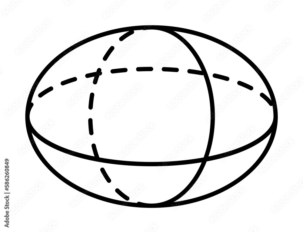 Geometric shapes, ellipsoid icon. Simple line, outline 3d figures icons ...