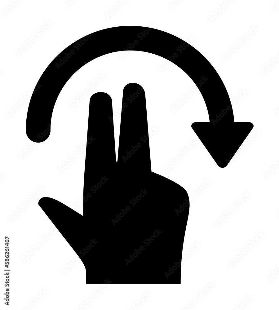 Hand, fingers, gesture, swipe, rotate, right icon. Element of hand icon ...