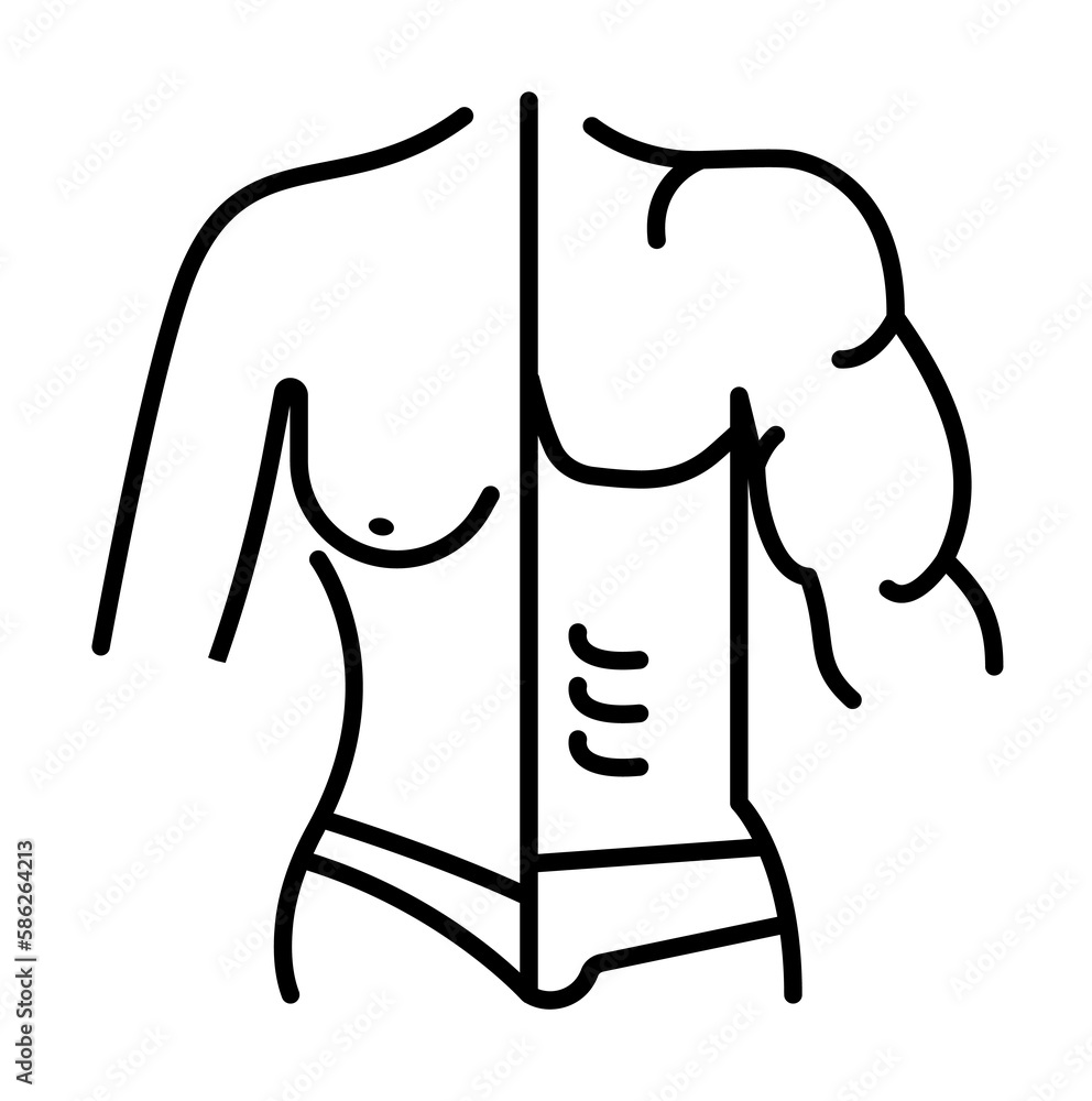 ideal Woman man body icon. Element of anti aging outline icon for ...