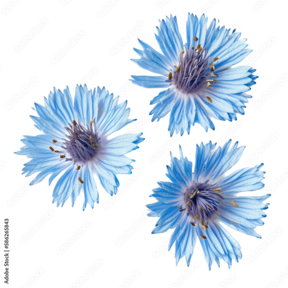 a spring-themed top view illustration featuring isolated delicate blue ...