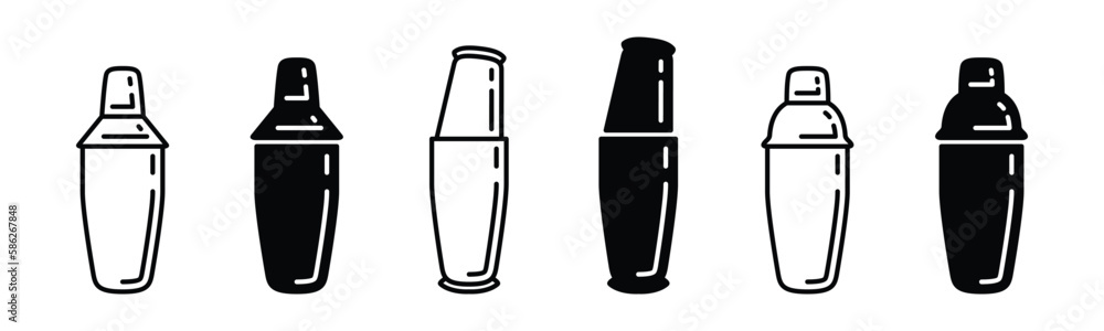 Cocktail shaker icon vector. Bartender at the bar shaking beer, wine ...