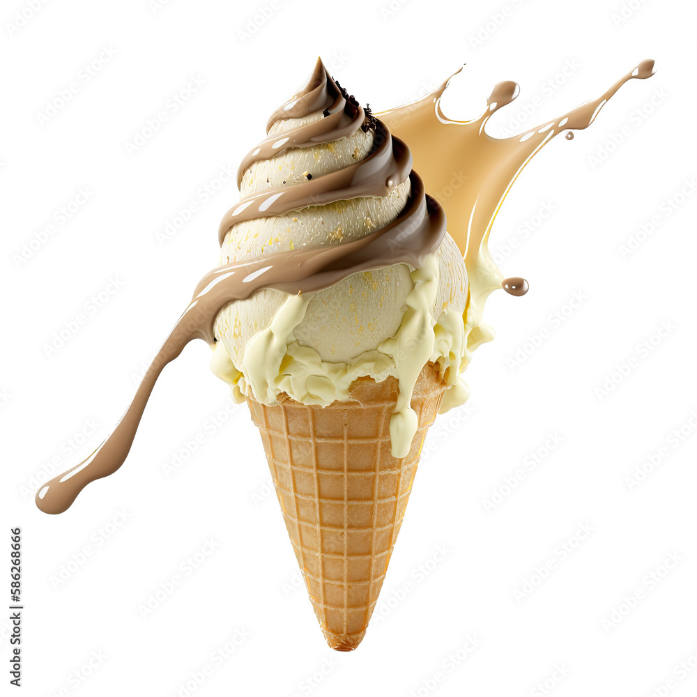 Obraz a summer-themed illustration featuring a vanilla and chocolate ...