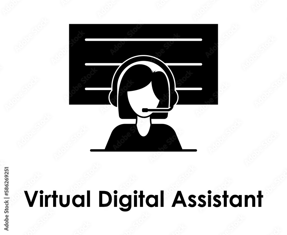 board, woman, support, virtual digital assistant icon. One of business ...