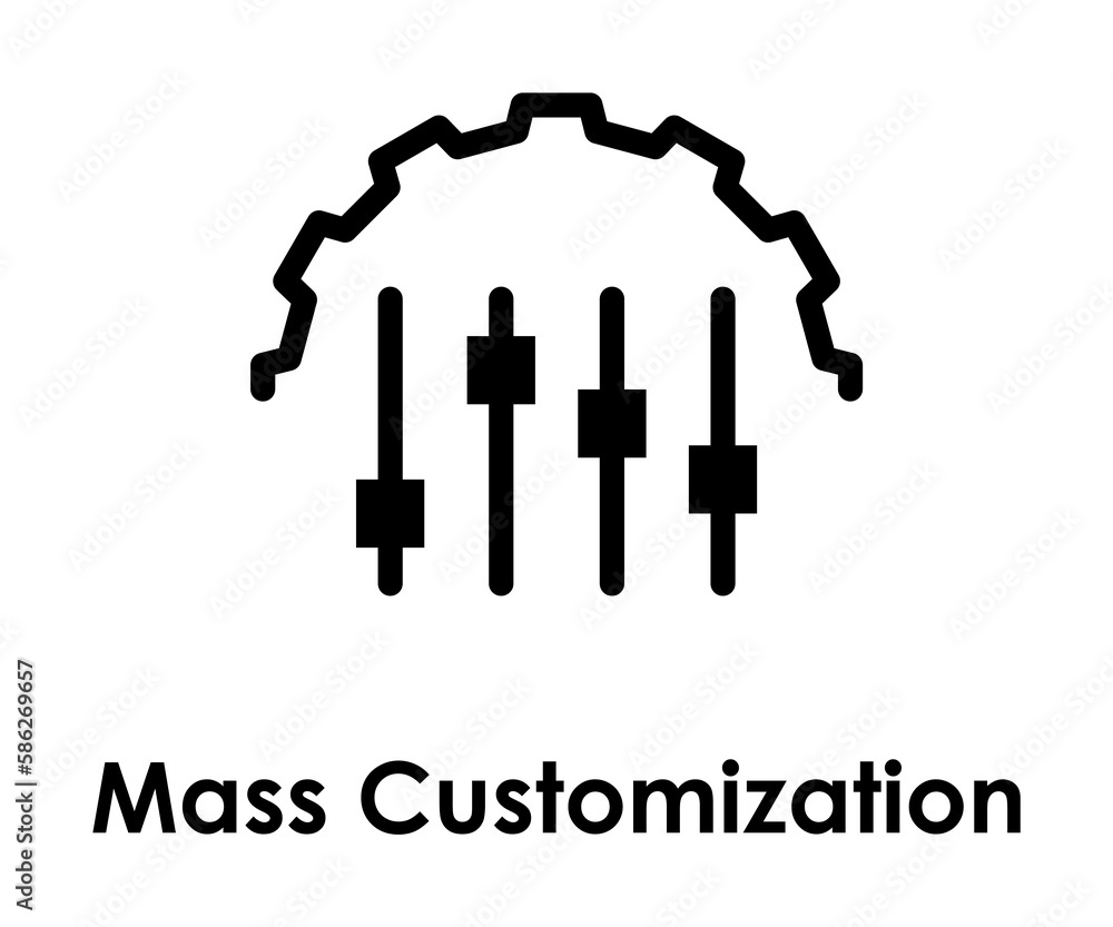 gear, volume mixer, mass customization icon. One of business icons for ...