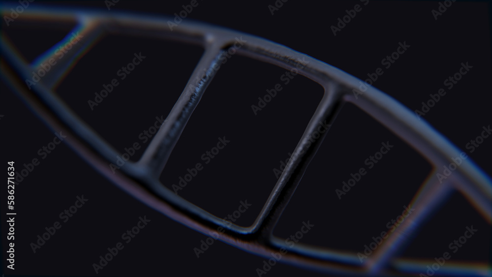 Futuristic Rotating White DNA Strand with Genetic Codes and abstract ...