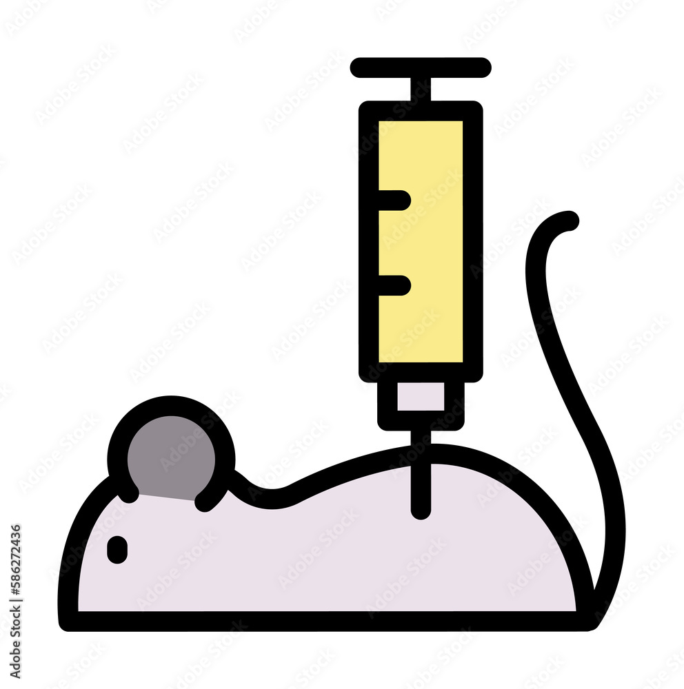 Mouse, injection icon. Simple color with outline elements of stinks ...