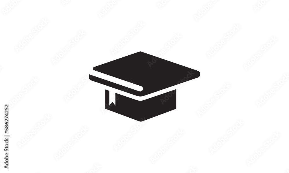graduation cap with book logo. learning education symbol concept design ...