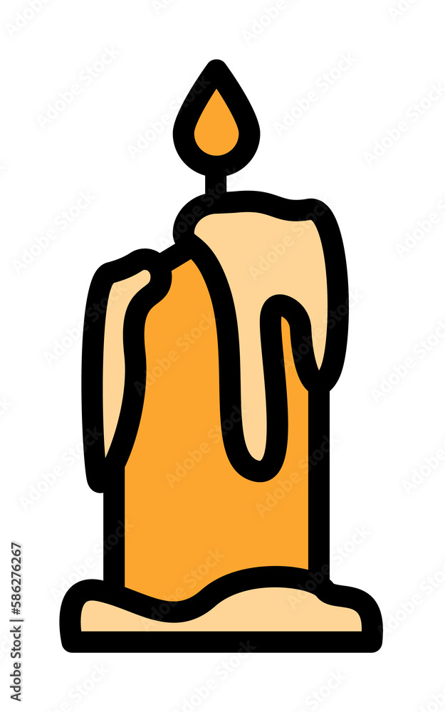 Candle fire icon. Simple color with outline elements of esoteric icons ...