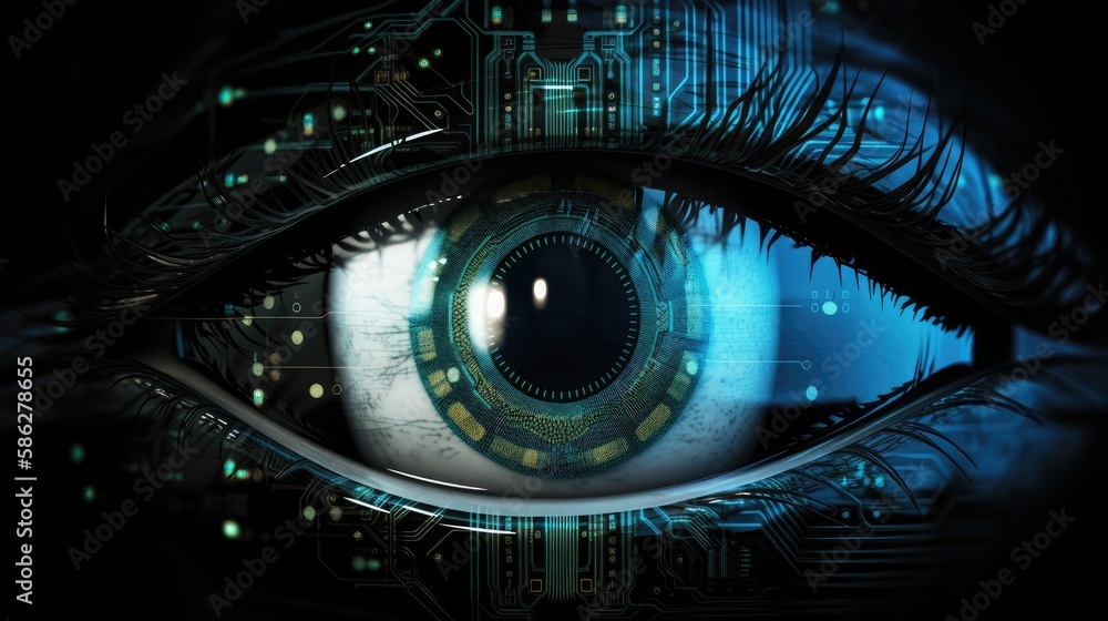 Artificial intelligence eye concept. Generative AI Stock Illustration ...