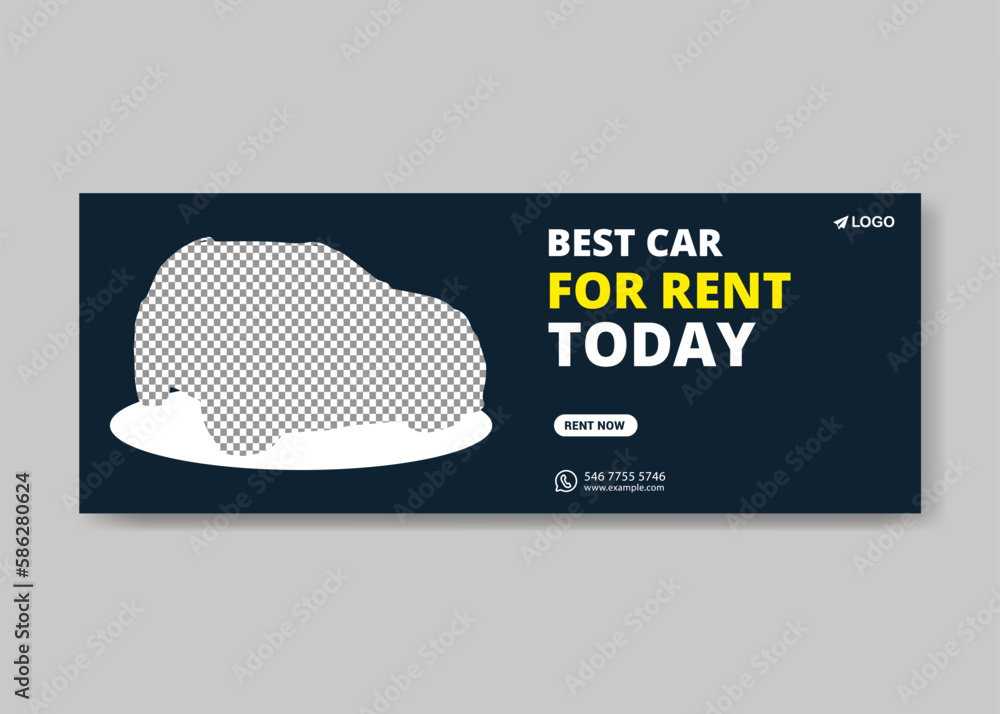 Car rental social media post and banner design Stock Vector | Adobe Stock