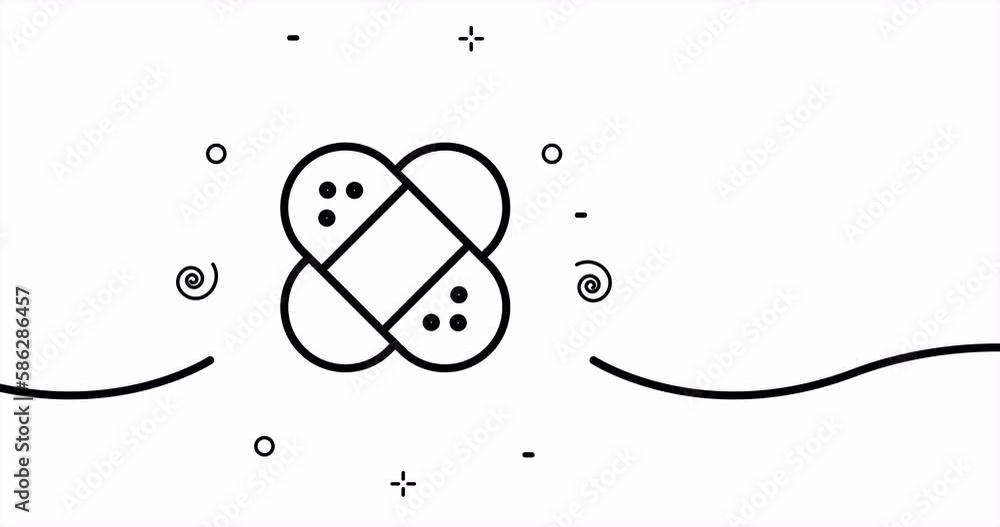 Medical patch. Medicine concept. One line drawing animation. Motion ...