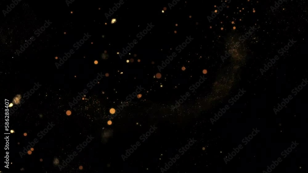 Gold Particles Moving Background. fast energy flying wave line with ...