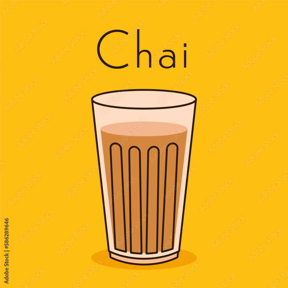 Indian hot drink vector. Indian chai icon. Chai is Indian drink. Kerala ...