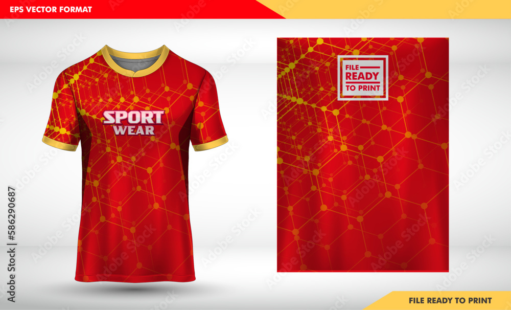 red t shirt design concept t-shirt sport design template, Soccer jersey ...