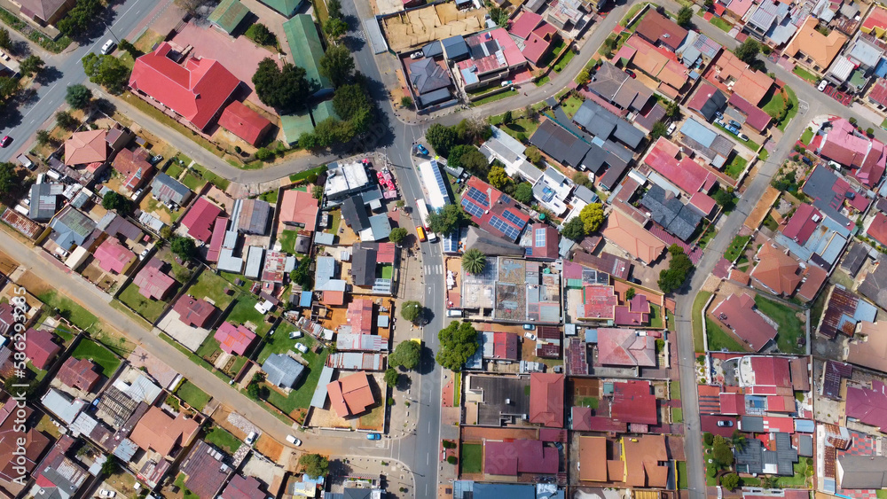 top down aerial view of vilakazi street in soweto Stock Photo | Adobe Stock