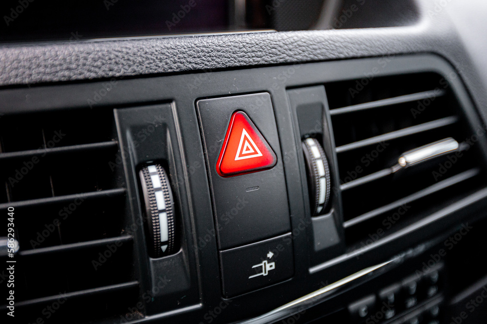 Emergency stop button in a Mercedes E-Class W212 car Stock Photo ...