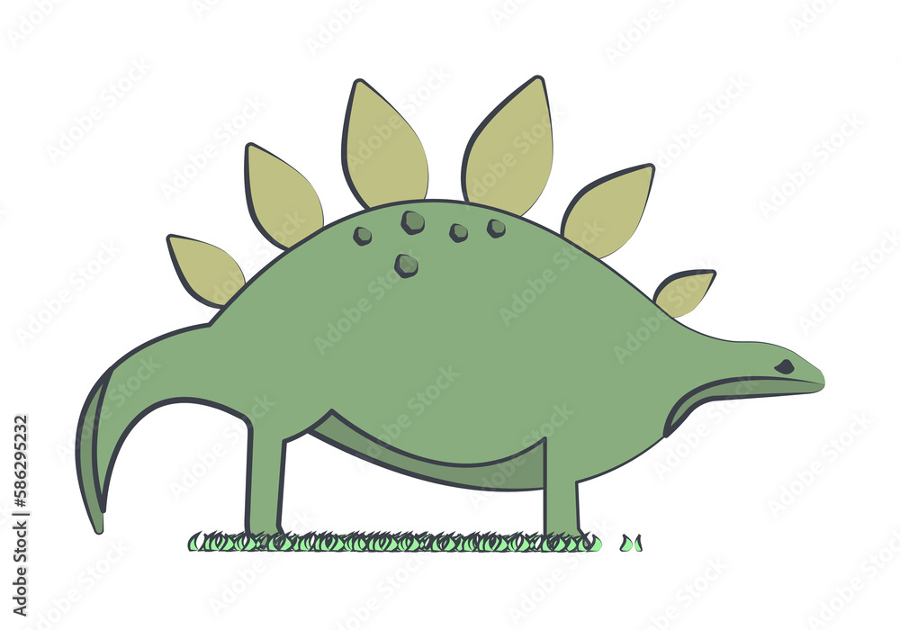 stegosaurus cartoon icon. Element of Jurassic period icon for mobile ...