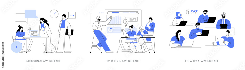 Teamwork organization abstract concept vector illustrations. Stock ...